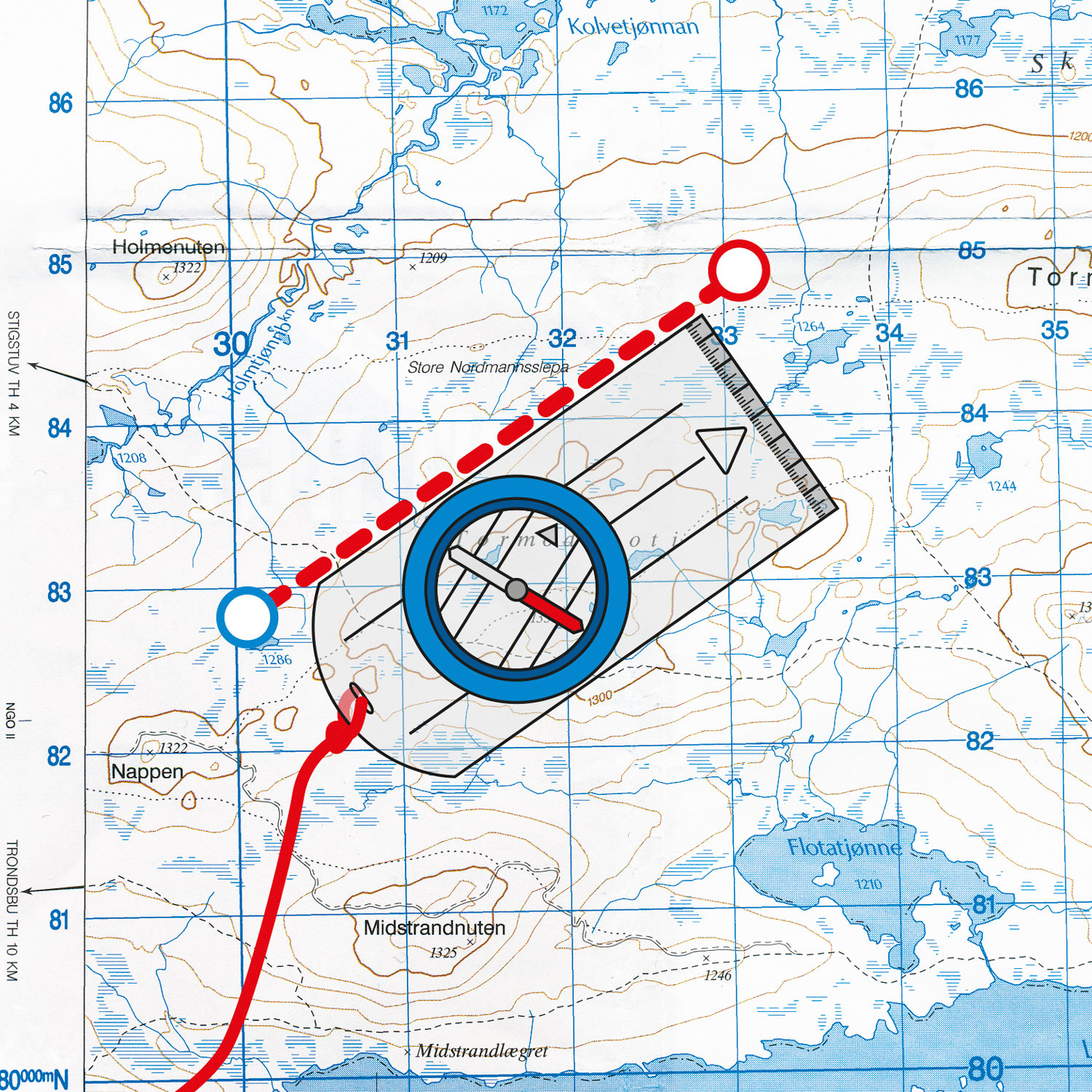 Slik tar du ut kompasskurs